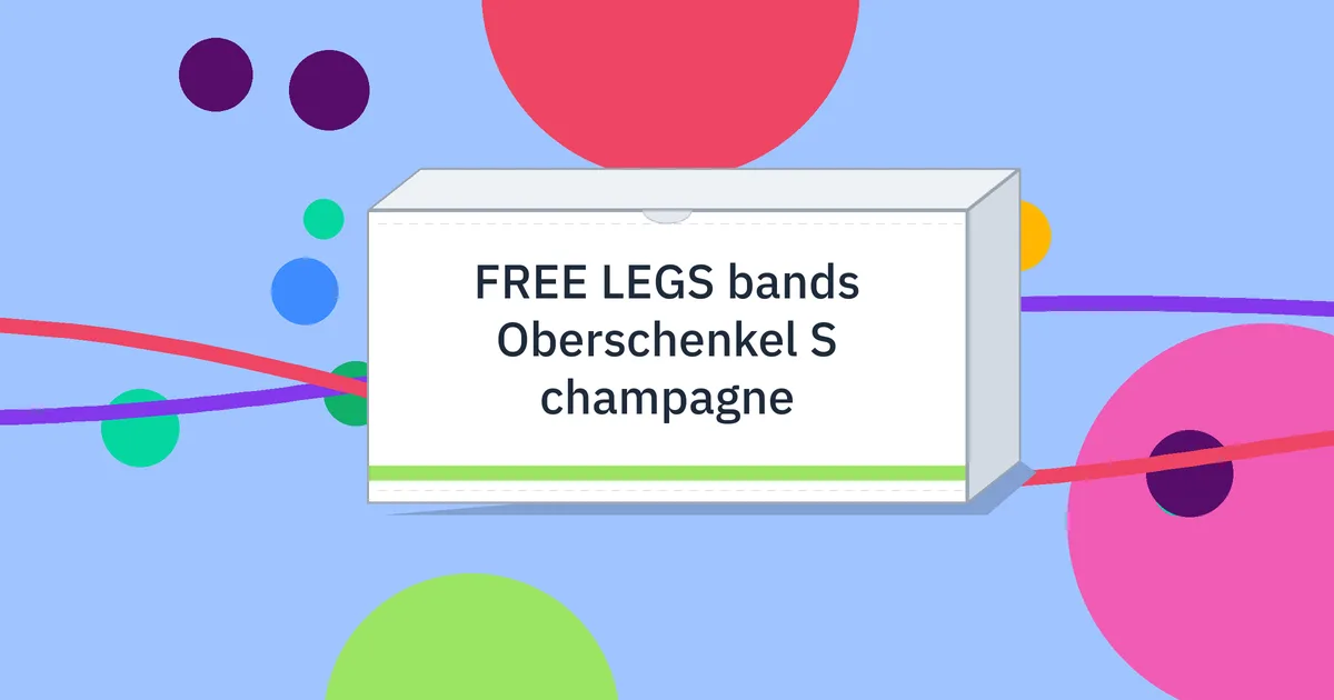 Symbolbild: Packung mit der Aufschrift FREE LEGS bands Oberschenkel S champagne (PZN 16175279) – Verfügbarkeit und Bezug in Apotheken in Frankfurt am Main