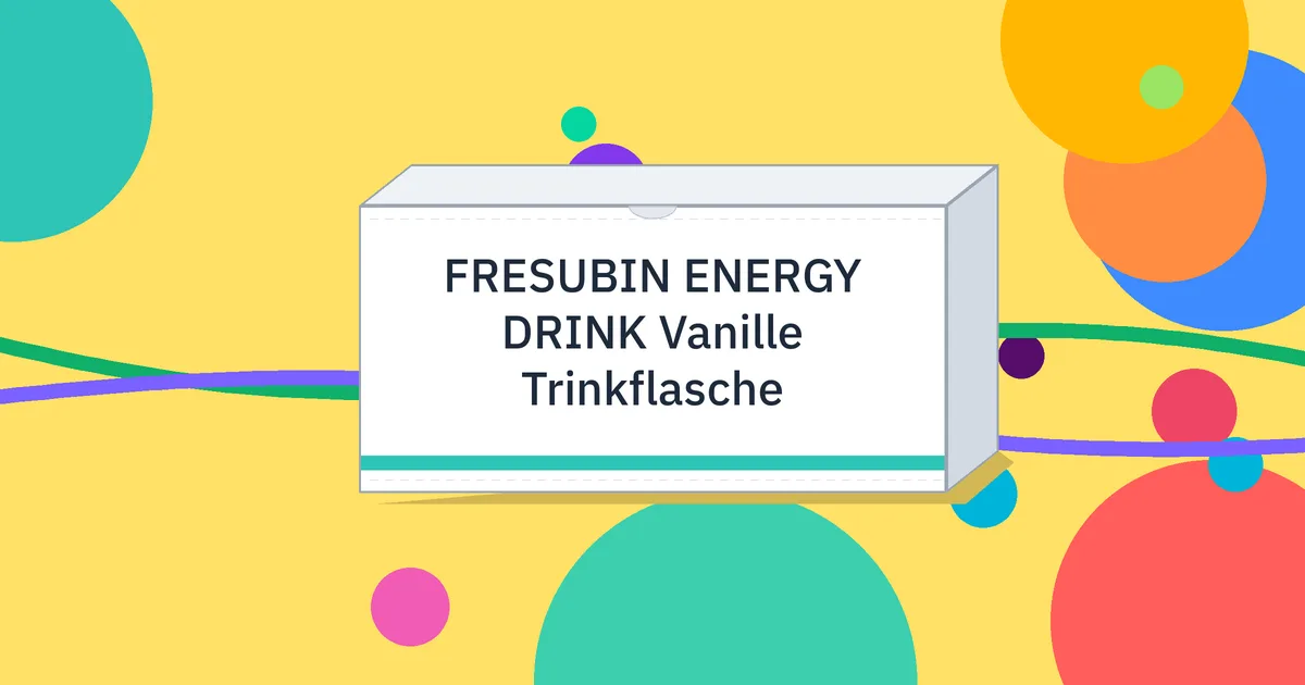 Symbolbild: Packung mit der Aufschrift FRESUBIN ENERGY DRINK Vanille Trinkflasche (PZN 19459965) – Verfügbarkeit und Bezug in Apotheken in Frankfurt am Main