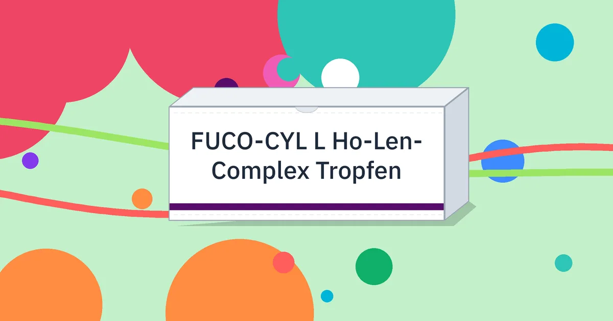Symbolbild: Packung mit der Aufschrift FUCO-CYL L Ho-Len-Complex Tropfen (PZN 05984366) – Verfügbarkeit und Bezug in Apotheken in Frankfurt am Main
