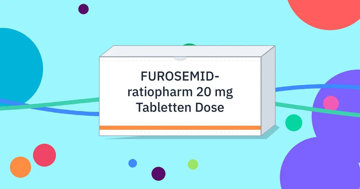 Symbolbild: Packung mit der Aufschrift FUROSEMID-ratiopharm 20 mg Tabletten Dose (PZN 19535755) – Verfügbarkeit und Bezug in Apotheken in Frankfurt am Main