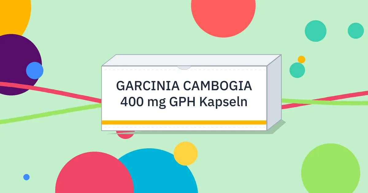 Symbolbild: Packung mit der Aufschrift GARCINIA CAMBOGIA 400 mg GPH Kapseln (PZN 03374043) – Verfügbarkeit und Bezug in Apotheken in Frankfurt am Main