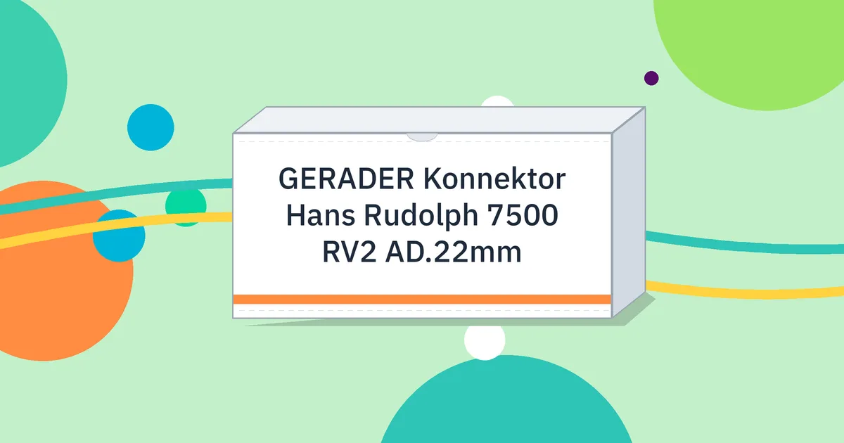 Symbolbild: Packung mit der Aufschrift GERADER Konnektor Hans Rudolph 7500 RV2 AD.22mm (PZN 17303986) – Verfügbarkeit und Bezug in Apotheken in Frankfurt am Main