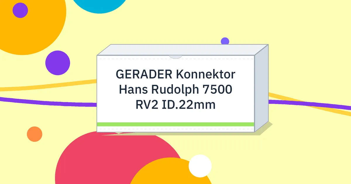 Symbolbild: Packung mit der Aufschrift GERADER Konnektor Hans Rudolph 7500 RV2 ID.22mm (PZN 17303992) – Verfügbarkeit und Bezug in Apotheken in Frankfurt am Main