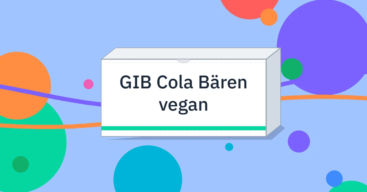 Symbolbild: Packung mit der Aufschrift GIB Cola Bären vegan (PZN 18467974) – Verfügbarkeit und Bezug in Apotheken in Frankfurt am Main