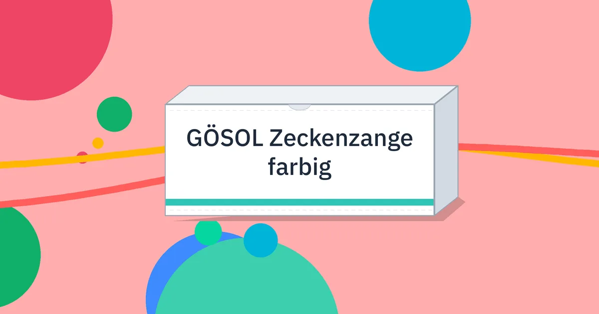 Symbolbild: Packung mit der Aufschrift GÖSOL Zeckenzange farbig (PZN 15584834) – Verfügbarkeit und Bezug in Apotheken in Frankfurt am Main