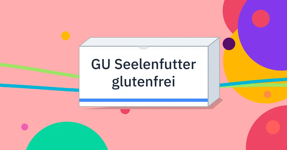 Symbolbild: Packung mit der Aufschrift GU Seelenfutter glutenfrei (PZN 18266460) – Verfügbarkeit und Bezug in Apotheken in Frankfurt am Main