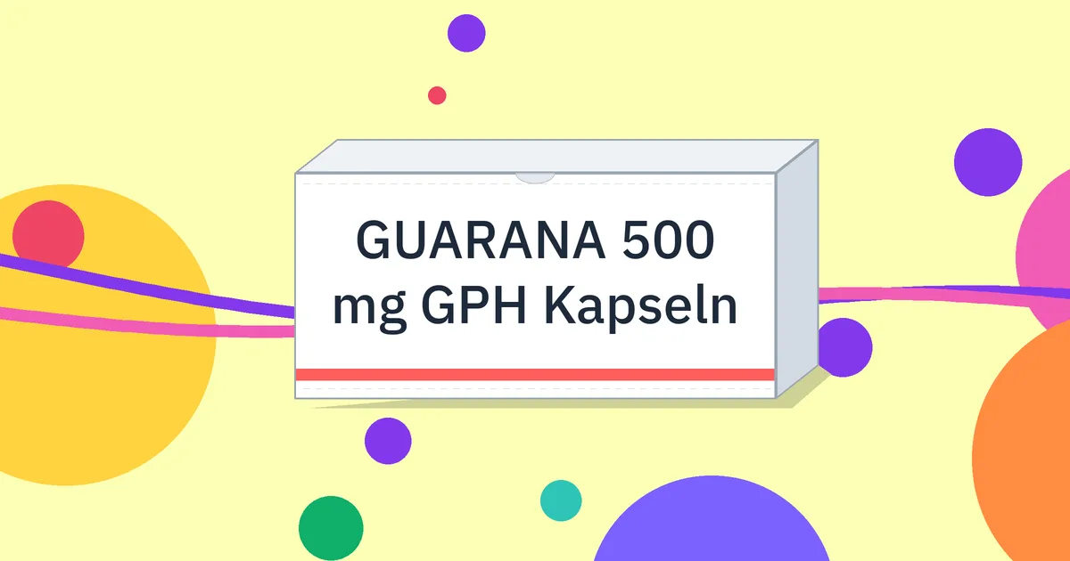 Symbolbild: Packung mit der Aufschrift GUARANA 500 mg GPH Kapseln (PZN 09786404) – Verfügbarkeit und Bezug in Apotheken in Frankfurt am Main