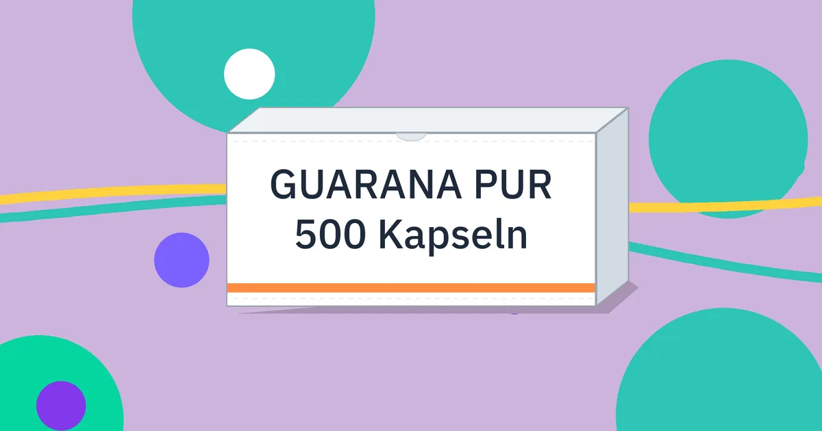 Symbolbild: Packung mit der Aufschrift GUARANA PUR 500 Kapseln (PZN 01340904) – Verfügbarkeit und Bezug in Apotheken in Frankfurt am Main