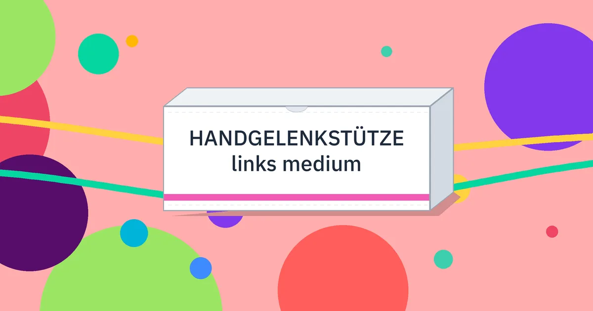 Symbolbild: Packung mit der Aufschrift HANDGELENKSTÜTZE links medium (PZN 00468080) – Verfügbarkeit und Bezug in Apotheken in Frankfurt am Main
