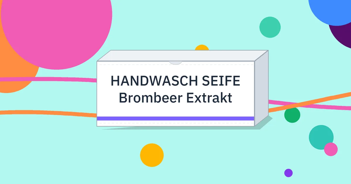 Symbolbild: Packung mit der Aufschrift HANDWASCH SEIFE Brombeer Extrakt (PZN 17945265) – Verfügbarkeit und Bezug in Apotheken in Frankfurt am Main