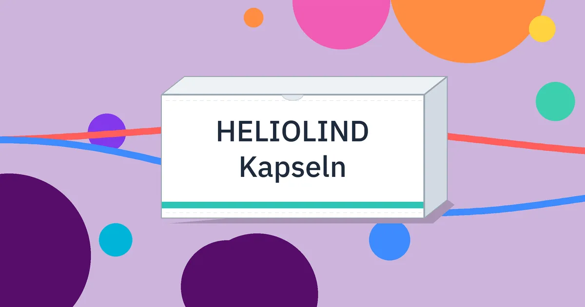Symbolbild: Packung mit der Aufschrift HELIOLIND Kapseln (PZN 18240503) – Verfügbarkeit und Bezug in Apotheken in Frankfurt am Main