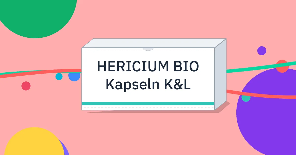 Symbolbild: Packung mit der Aufschrift HERICIUM BIO Kapseln K&L (PZN 17962542) – Verfügbarkeit und Bezug in Apotheken in Frankfurt am Main