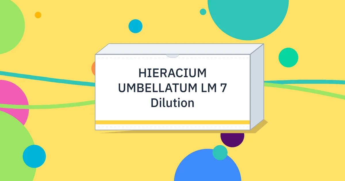 Symbolbild: Packung mit der Aufschrift HIERACIUM UMBELLATUM LM 7 Dilution (PZN 13553864) – Verfügbarkeit und Bezug in Apotheken in Frankfurt am Main