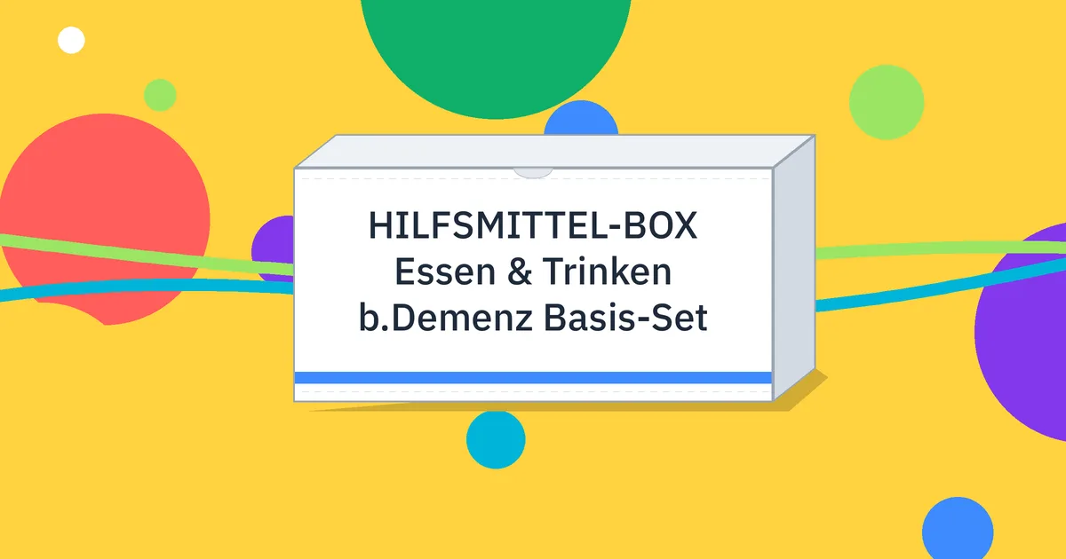 Symbolbild: Packung mit der Aufschrift HILFSMITTEL-BOX Essen & Trinken b.Demenz Basis-Set (PZN 14398762) – Verfügbarkeit und Bezug in Apotheken in Frankfurt am Main