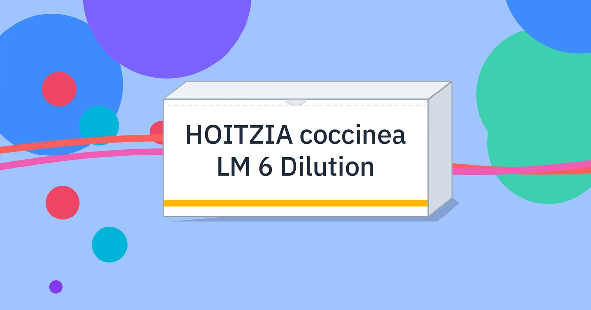Symbolbild: Packung mit der Aufschrift HOITZIA coccinea LM 6 Dilution (PZN 13554332) – Verfügbarkeit und Bezug in Apotheken in Frankfurt am Main