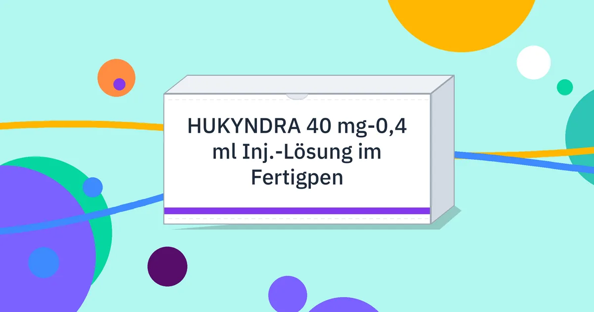 Symbolbild: Packung mit der Aufschrift HUKYNDRA 40 mg-0,4 ml Inj.-Lösung im Fertigpen (PZN 18810372) – Verfügbarkeit und Bezug in Apotheken in Frankfurt am Main