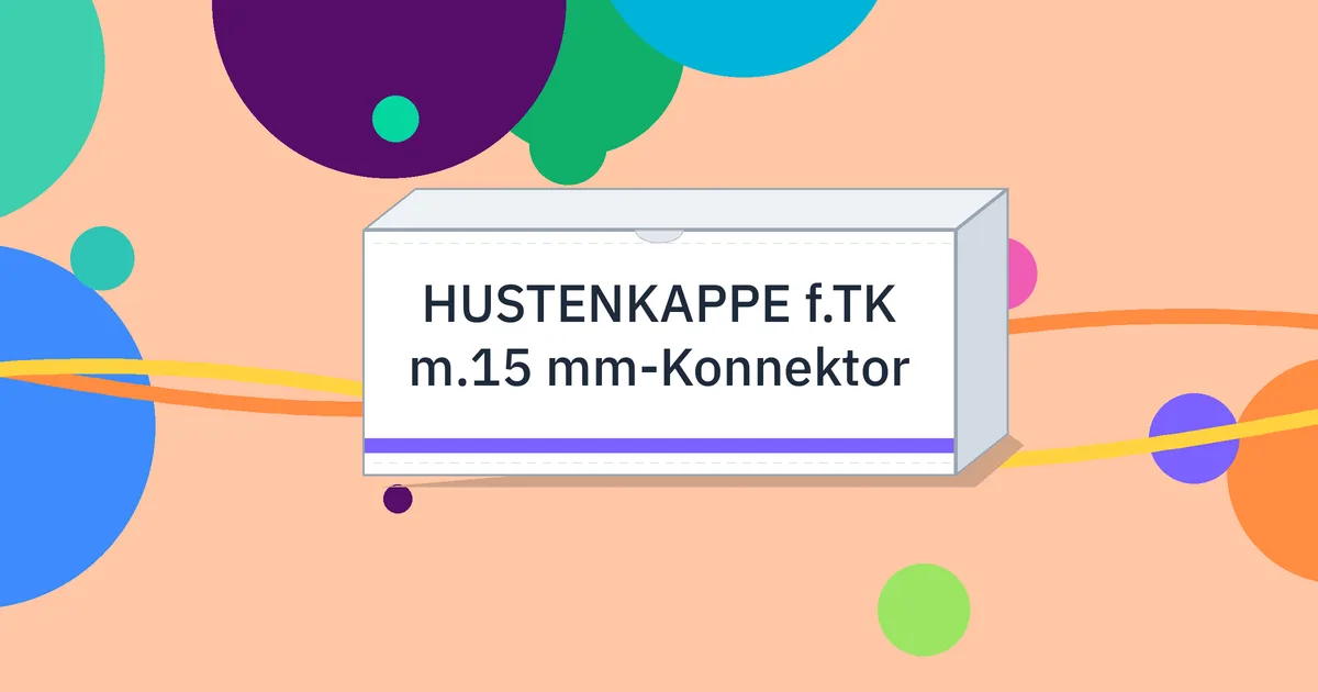 Symbolbild: Packung mit der Aufschrift HUSTENKAPPE f.TK m.15 mm-Konnektor (PZN 12346034) – Verfügbarkeit und Bezug in Apotheken in Frankfurt am Main