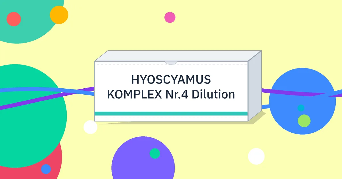 Symbolbild: Packung mit der Aufschrift HYOSCYAMUS KOMPLEX Nr.4 Dilution (PZN 01910218) – Verfügbarkeit und Bezug in Apotheken in Frankfurt am Main