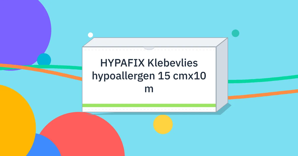 Symbolbild: Packung mit der Aufschrift HYPAFIX Klebevlies hypoallergen 15 cmx10 m (PZN 20610858) – Verfügbarkeit und Bezug in Apotheken in Frankfurt am Main