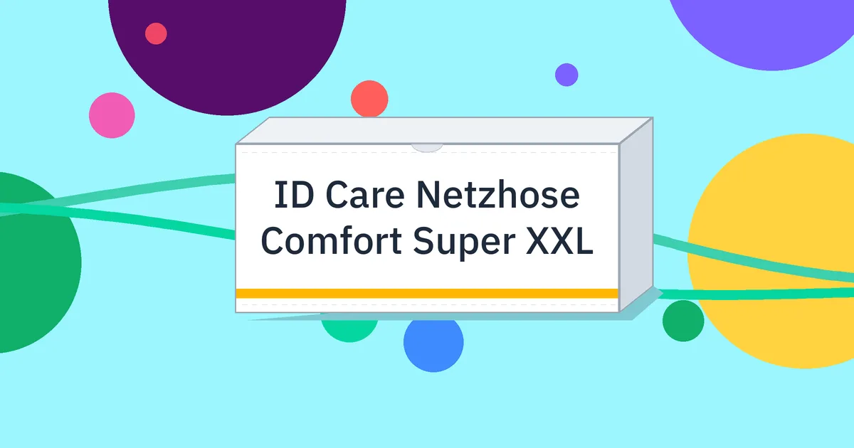 Symbolbild: Packung mit der Aufschrift ID Care Netzhose Comfort Super XXL (PZN 18874283) – Verfügbarkeit und Bezug in Apotheken in Frankfurt am Main