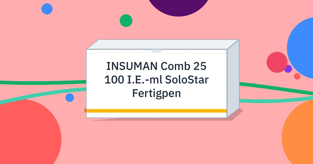 Symbolbild: Packung mit der Aufschrift INSUMAN Comb 25 100 I.E.-ml SoloStar Fertigpen (PZN 00883695) – Verfügbarkeit und Bezug in Apotheken in Frankfurt am Main
