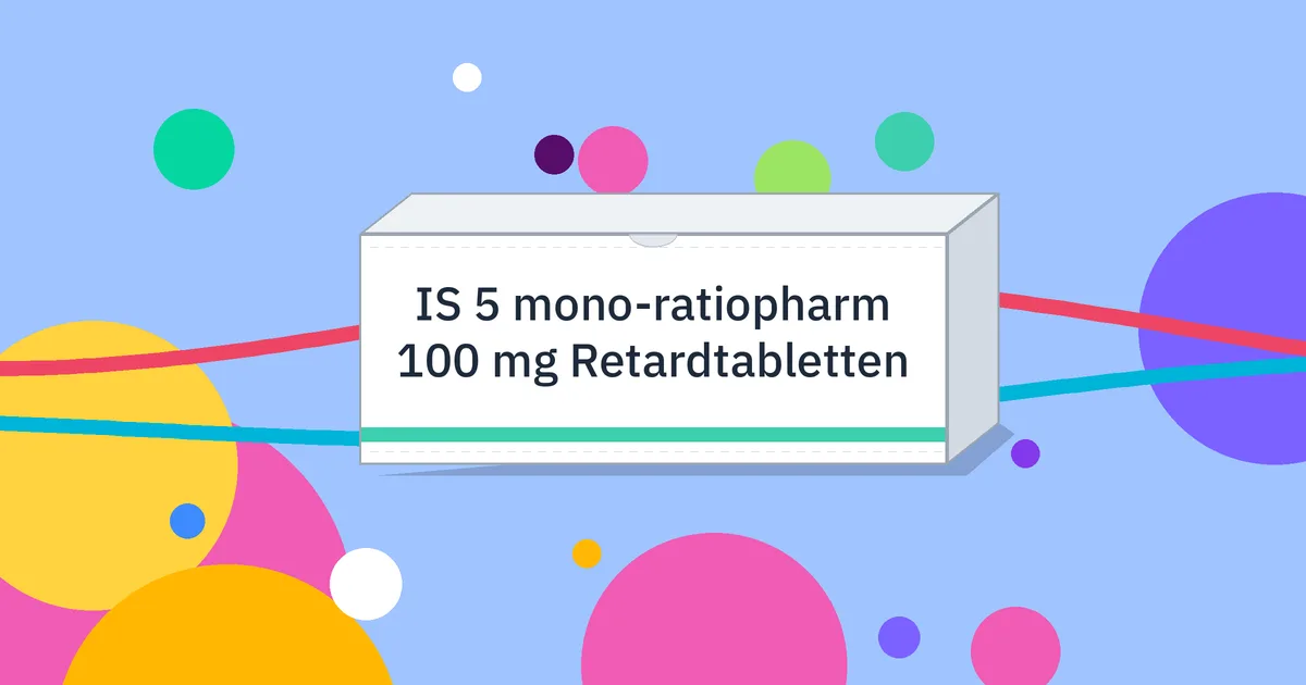 Symbolbild: Packung mit der Aufschrift IS 5 mono-ratiopharm 100 mg Retardtabletten (PZN 09002779) – Verfügbarkeit und Bezug in Apotheken in Frankfurt am Main
