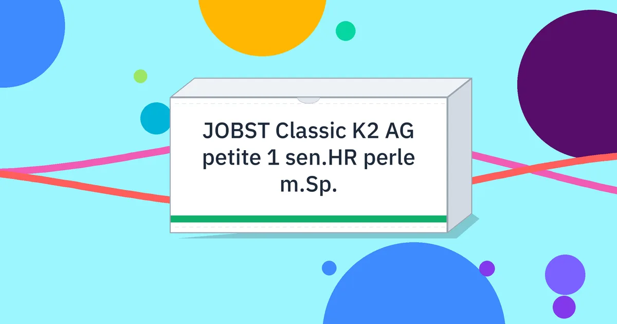 Symbolbild: Packung mit der Aufschrift JOBST Classic K2 AG petite 1 sen.HR perle m.Sp. (PZN 17961382) – Verfügbarkeit und Bezug in Apotheken in Frankfurt am Main
