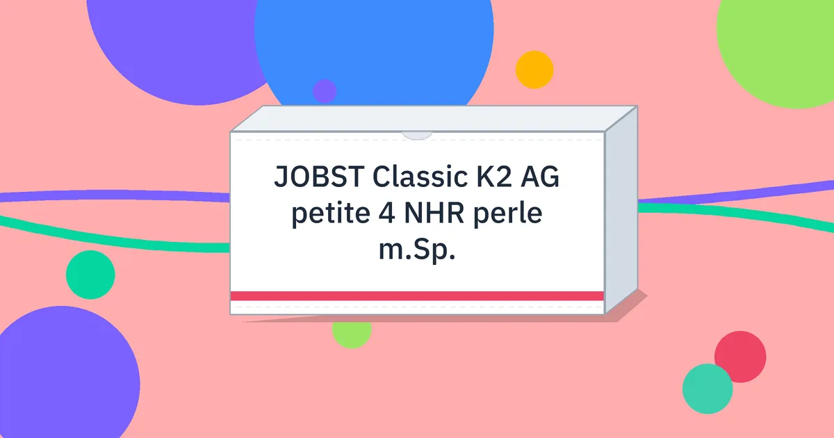 Symbolbild: Packung mit der Aufschrift JOBST Classic K2 AG petite 4 NHR perle m.Sp. (PZN 10727950) – Verfügbarkeit und Bezug in Apotheken in Frankfurt am Main