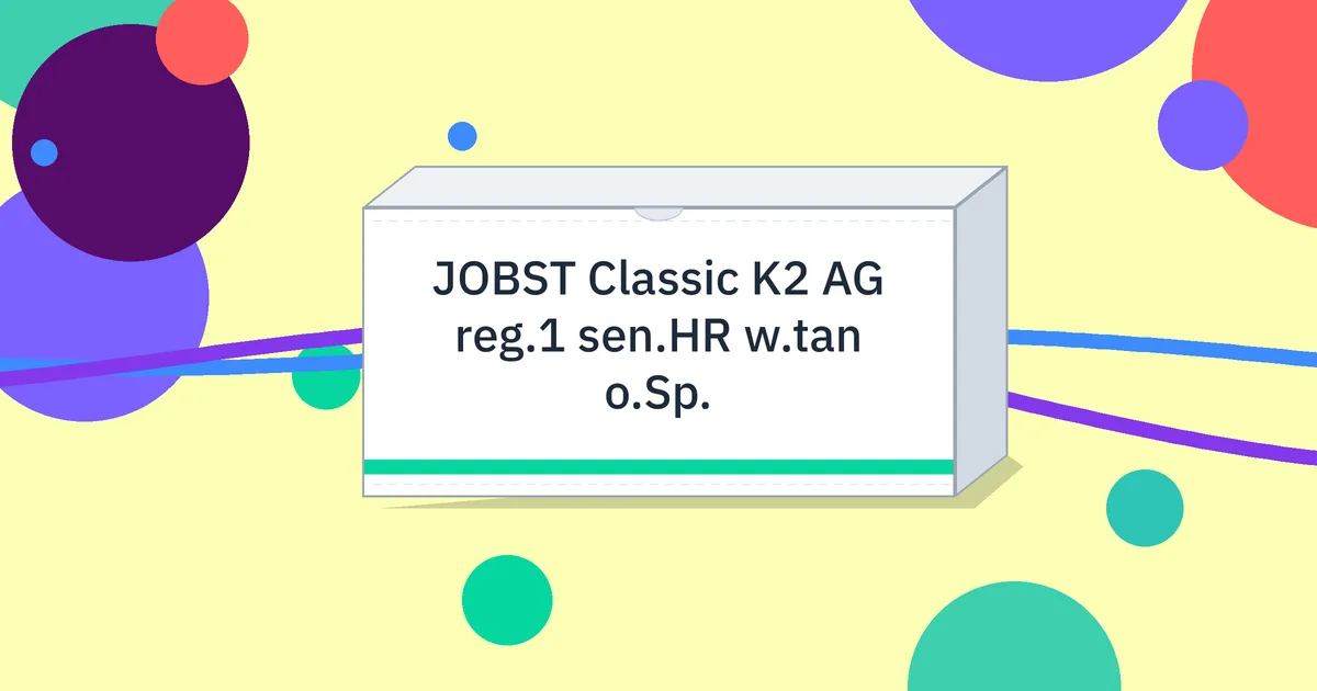 Symbolbild: Packung mit der Aufschrift JOBST Classic K2 AG reg.1 sen.HR w.tan o.Sp. (PZN 17960537) – Verfügbarkeit und Bezug in Apotheken in Frankfurt am Main
