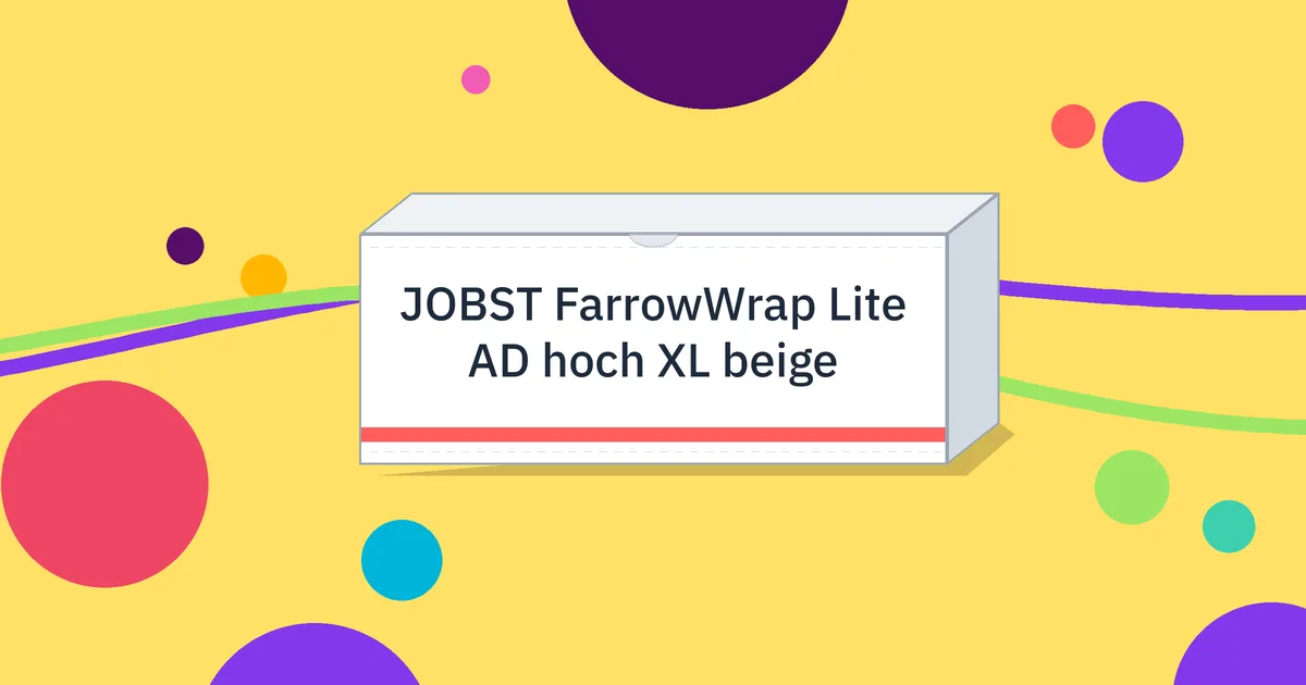 Symbolbild: Packung mit der Aufschrift JOBST FarrowWrap Lite AD hoch XL beige (PZN 13870613) – Verfügbarkeit und Bezug in Apotheken in Frankfurt am Main