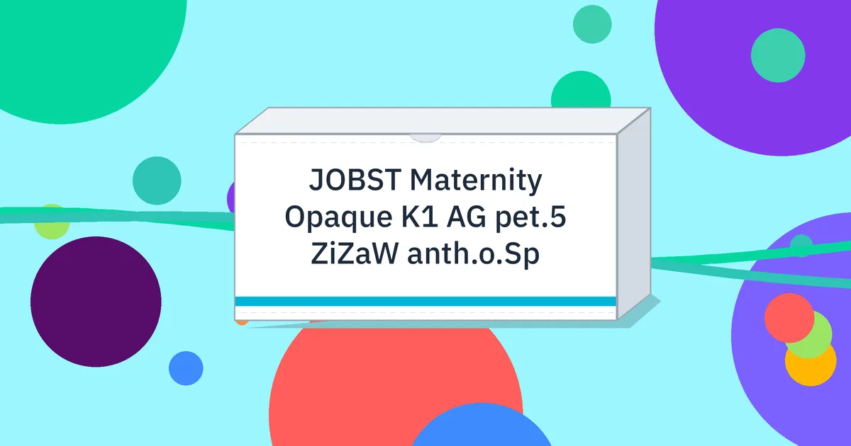 Symbolbild: Packung mit der Aufschrift JOBST Maternity Opaque K1 AG pet.5 ZiZaW anth.o.Sp (PZN 15855055) – Verfügbarkeit und Bezug in Apotheken in Frankfurt am Main