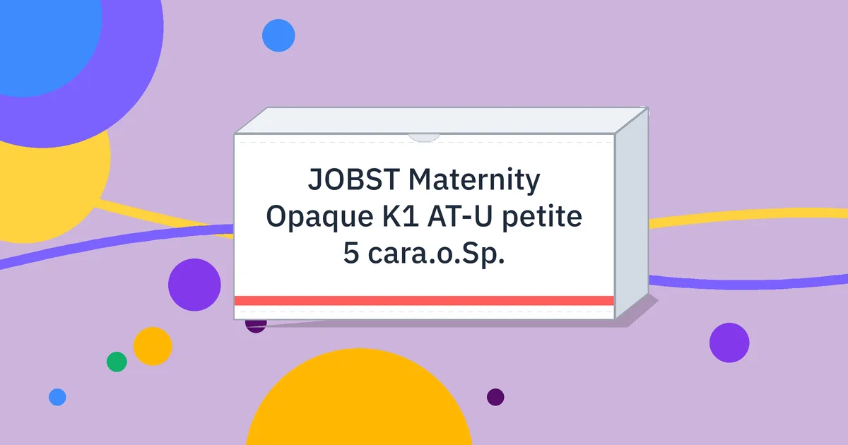 Symbolbild: Packung mit der Aufschrift JOBST Maternity Opaque K1 AT-U petite 5 cara.o.Sp. (PZN 15850661) – Verfügbarkeit und Bezug in Apotheken in Frankfurt am Main