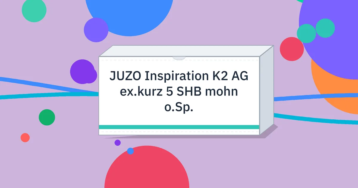 Symbolbild: Packung mit der Aufschrift JUZO Inspiration K2 AG ex.kurz 5 SHB mohn o.Sp. (PZN 14925428) – Verfügbarkeit und Bezug in Apotheken in Frankfurt am Main