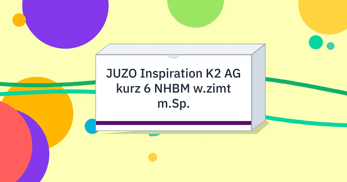 Symbolbild: Packung mit der Aufschrift JUZO Inspiration K2 AG kurz 6 NHBM w.zimt m.Sp. (PZN 14950739) – Verfügbarkeit und Bezug in Apotheken in Frankfurt am Main