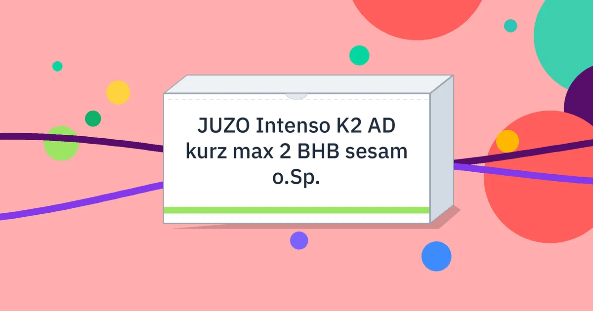 Symbolbild: Packung mit der Aufschrift JUZO Intenso K2 AD kurz max 2 BHB sesam o.Sp. (PZN 18626183) – Verfügbarkeit und Bezug in Apotheken in Frankfurt am Main