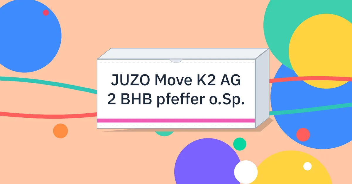 Symbolbild: Packung mit der Aufschrift JUZO Move K2 AG 2 BHB pfeffer o.Sp. (PZN 16639448) – Verfügbarkeit und Bezug in Apotheken in Frankfurt am Main