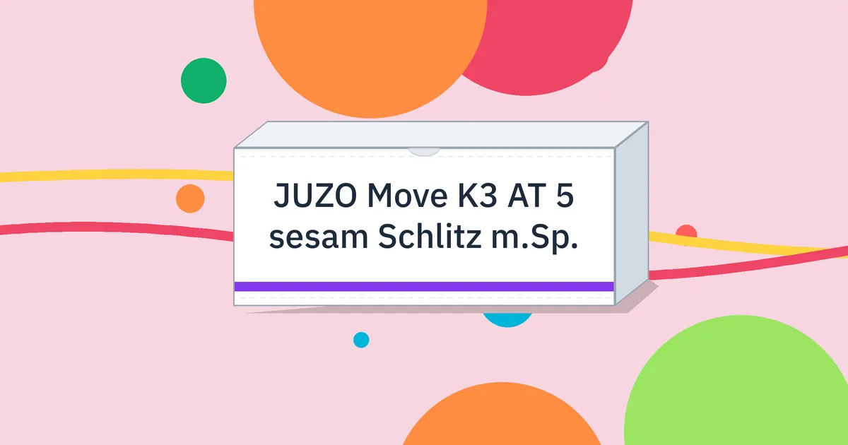 Symbolbild: Packung mit der Aufschrift JUZO Move K3 AT 5 sesam Schlitz m.Sp. (PZN 20677940) – Verfügbarkeit und Bezug in Apotheken in Frankfurt am Main