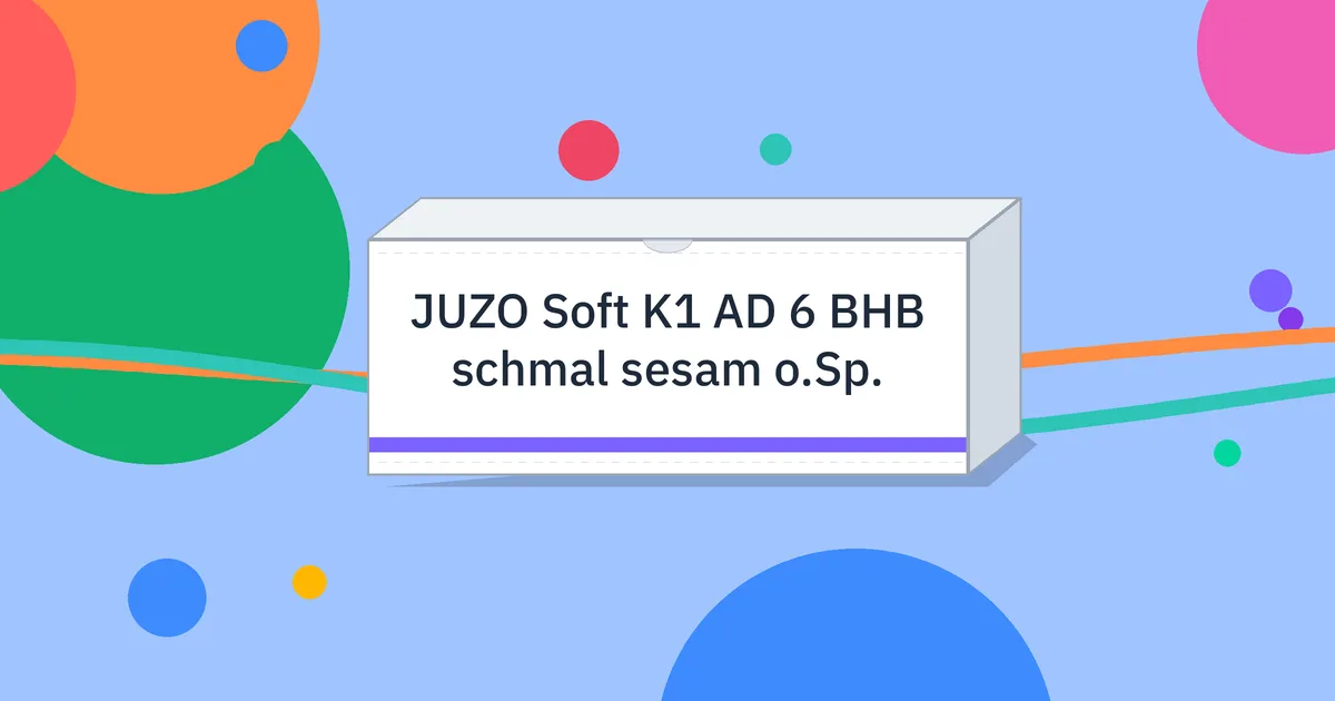 Symbolbild: Packung mit der Aufschrift JUZO Soft K1 AD 6 BHB schmal sesam o.Sp. (PZN 15463042) – Verfügbarkeit und Bezug in Apotheken in Frankfurt am Main