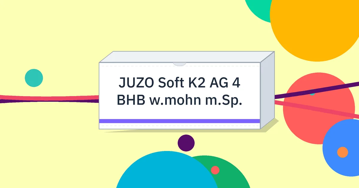 Symbolbild: Packung mit der Aufschrift JUZO Soft K2 AG 4 BHB w.mohn m.Sp. (PZN 14841022) – Verfügbarkeit und Bezug in Apotheken in Frankfurt am Main