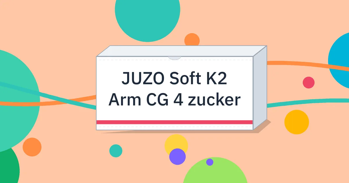Symbolbild: Packung mit der Aufschrift JUZO Soft K2 Arm CG 4 zucker (PZN 15511870) – Verfügbarkeit und Bezug in Apotheken in Frankfurt am Main
