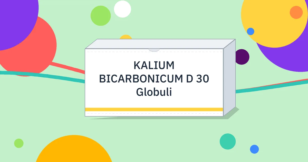 Symbolbild: Packung mit der Aufschrift KALIUM BICARBONICUM D 30 Globuli (PZN 19719739) – Verfügbarkeit und Bezug in Apotheken in Frankfurt am Main