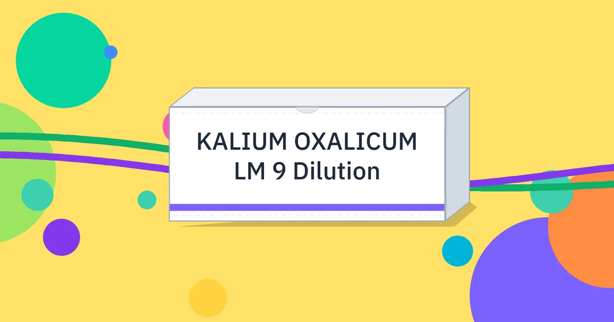 Symbolbild: Packung mit der Aufschrift KALIUM OXALICUM LM 9 Dilution (PZN 12923589) – Verfügbarkeit und Bezug in Apotheken in Frankfurt am Main