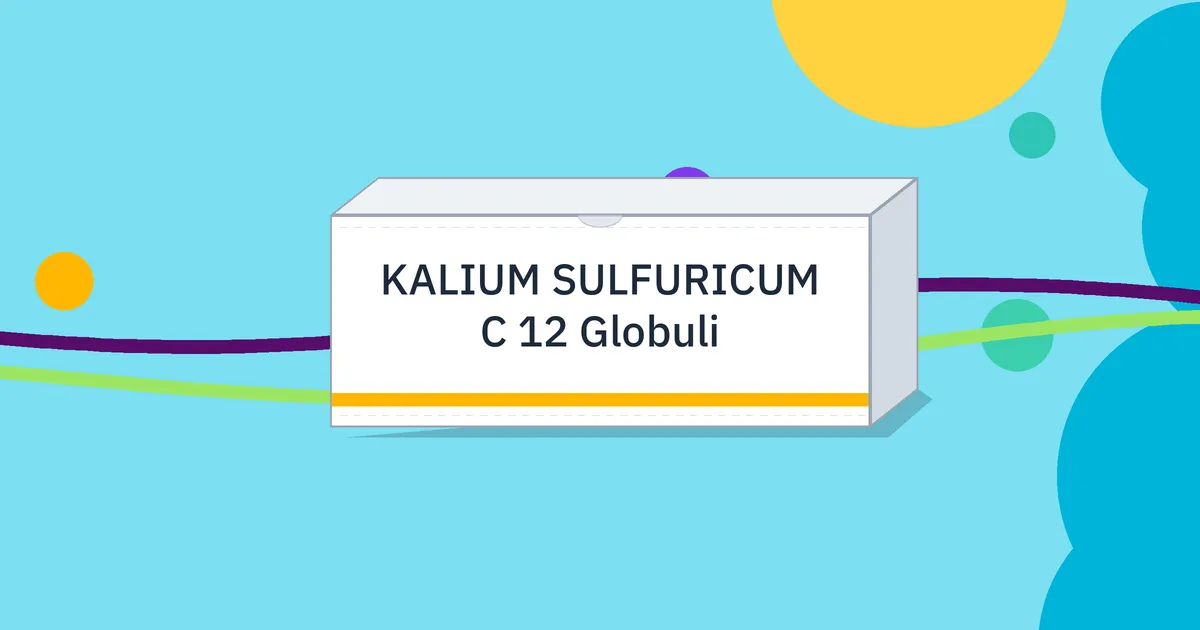 Symbolbild: Packung mit der Aufschrift KALIUM SULFURICUM C 12 Globuli (PZN 07457613) – Verfügbarkeit und Bezug in Apotheken in Frankfurt am Main