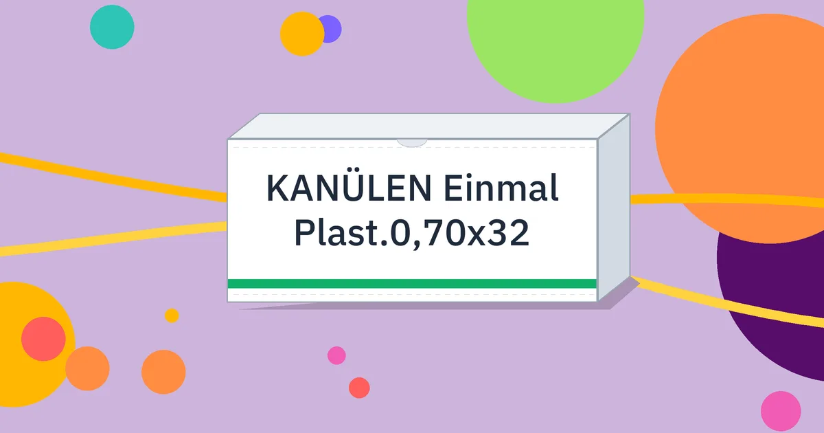 Symbolbild: Packung mit der Aufschrift KANÜLEN Einmal Plast.0,70x32 (PZN 01729022) – Verfügbarkeit und Bezug in Apotheken in Frankfurt am Main