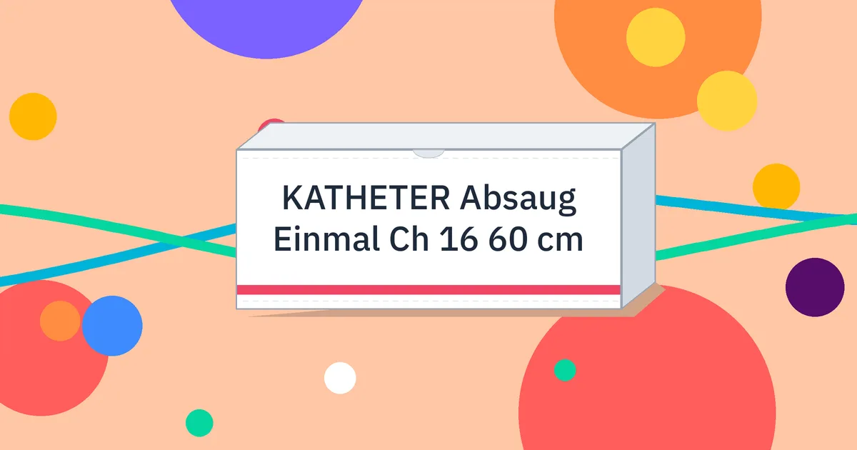Symbolbild: Packung mit der Aufschrift KATHETER Absaug Einmal Ch 16 60 cm (PZN 02441576) – Verfügbarkeit und Bezug in Apotheken in Frankfurt am Main