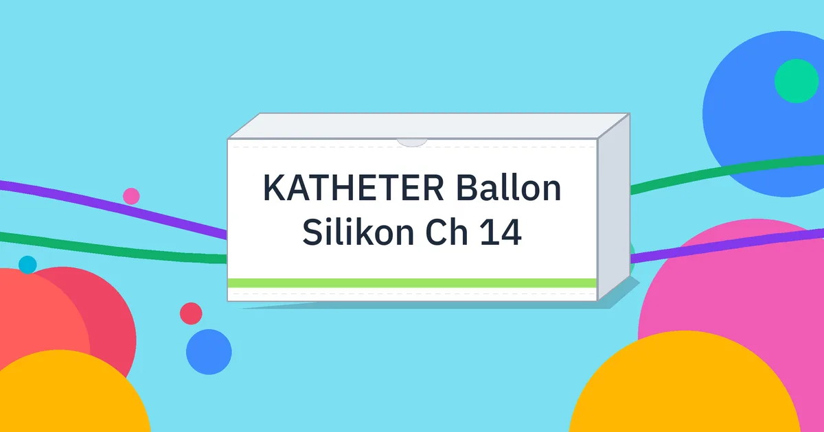 Symbolbild: Packung mit der Aufschrift KATHETER Ballon Silikon Ch 14 (PZN 07032285) – Verfügbarkeit und Bezug in Apotheken in Frankfurt am Main