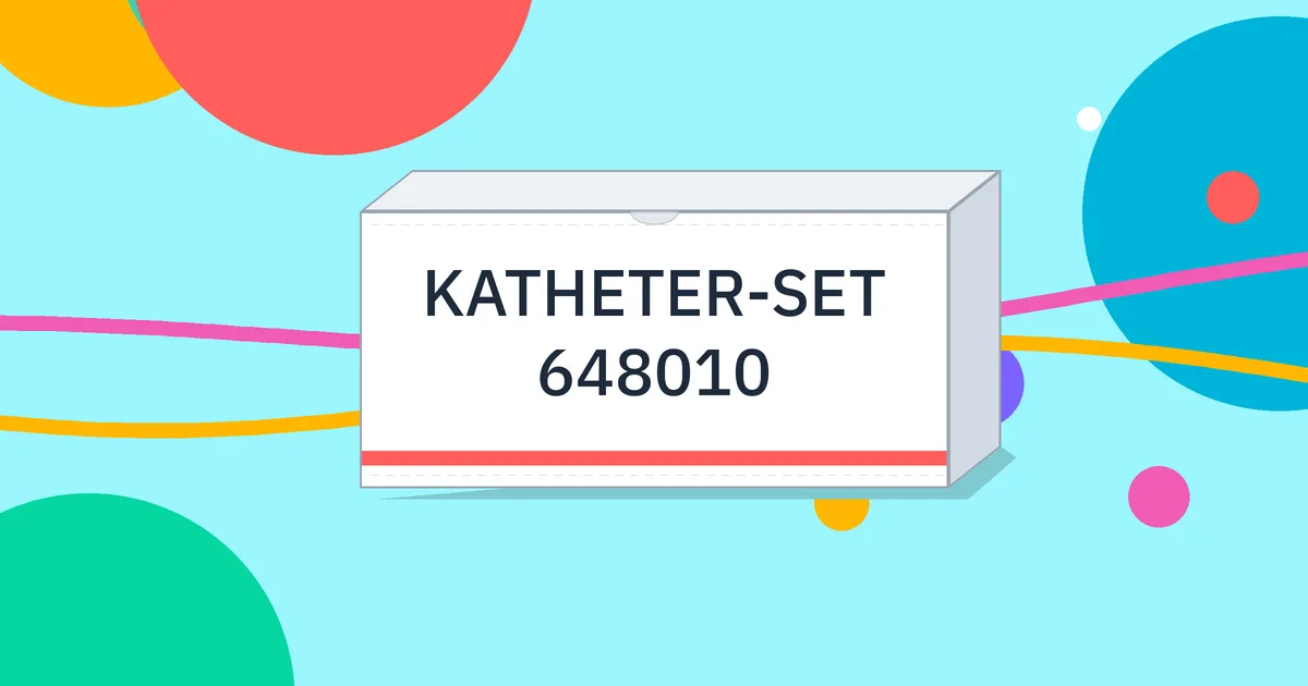 Symbolbild: Packung mit der Aufschrift KATHETER-SET 648010 (PZN 02727054) – Verfügbarkeit und Bezug in Apotheken in Frankfurt am Main