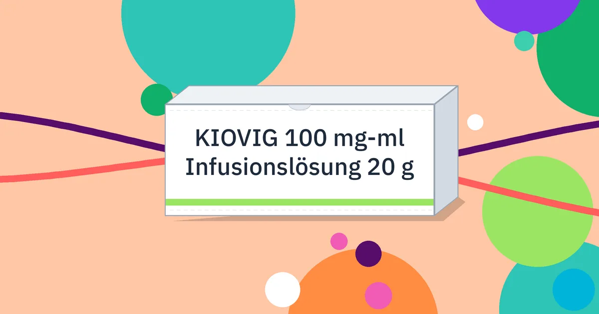 Symbolbild: Packung mit der Aufschrift KIOVIG 100 mg-ml Infusionslösung 20 g (PZN 19691679) – Verfügbarkeit und Bezug in Apotheken in Frankfurt am Main
