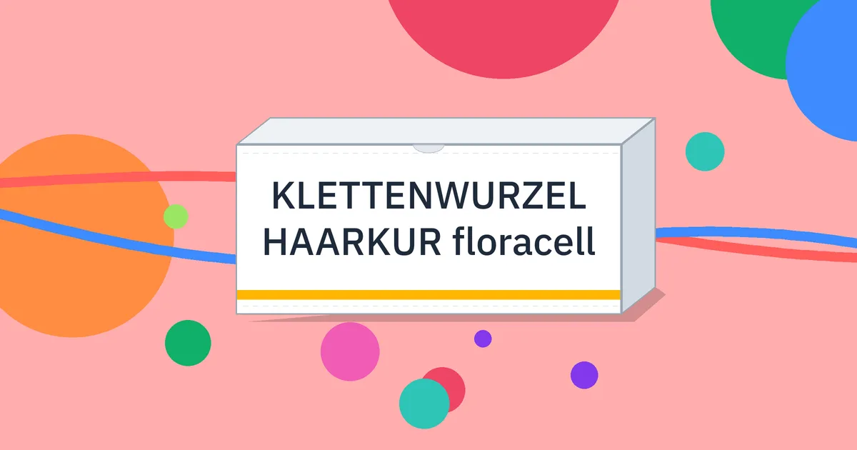 Symbolbild: Packung mit der Aufschrift KLETTENWURZEL HAARKUR floracell (PZN 04677308) – Verfügbarkeit und Bezug in Apotheken in Frankfurt am Main