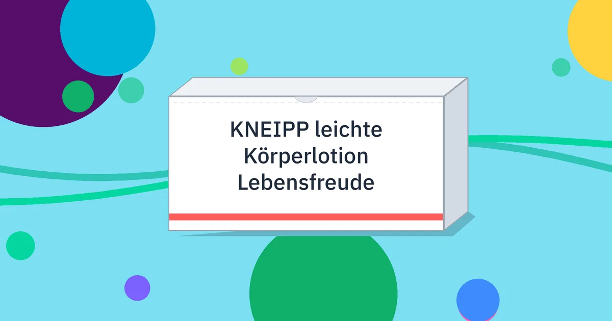 Symbolbild: Packung mit der Aufschrift KNEIPP leichte Körperlotion Lebensfreude (PZN 12367444) – Verfügbarkeit und Bezug in Apotheken in Frankfurt am Main